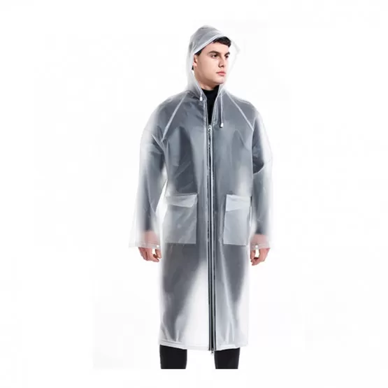 Gjenbrukbar EVA-regnfrakk, vanntett regnponcho med hette