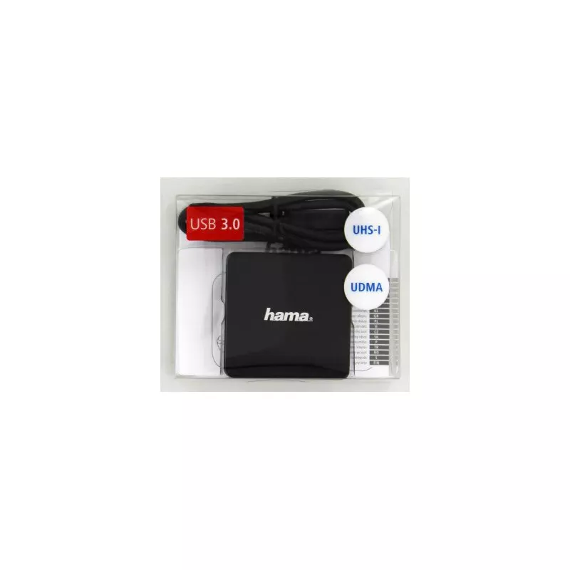 INF HAMA Kortleser USB 3.0 Multi SD/microSD/CF Svart