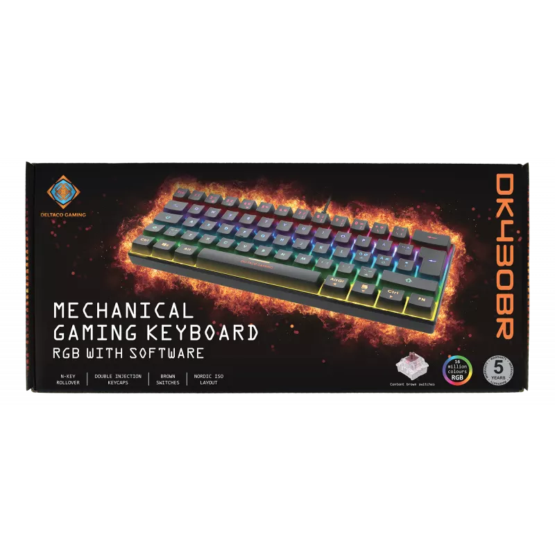 INF Mini mechanical keyboard 60% PANNordic RGB brown switch
