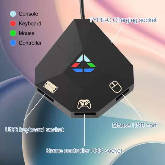 Mus-/tastaturadapter kompatibel med Nintendo Switch, PS4, Xbox