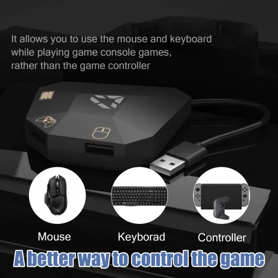 Mus-/tastaturadapter kompatibel med Nintendo Switch, PS4, Xbox