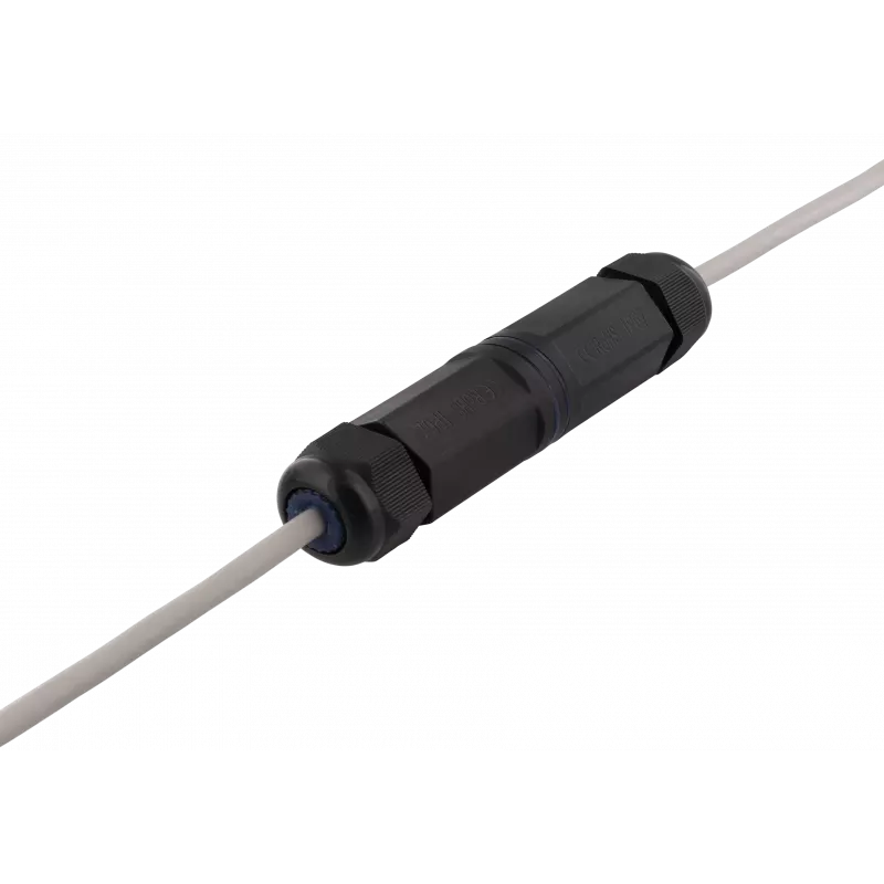 Waterproof coupler 2x Cat6 RJ45 jacks shielded IP67 black