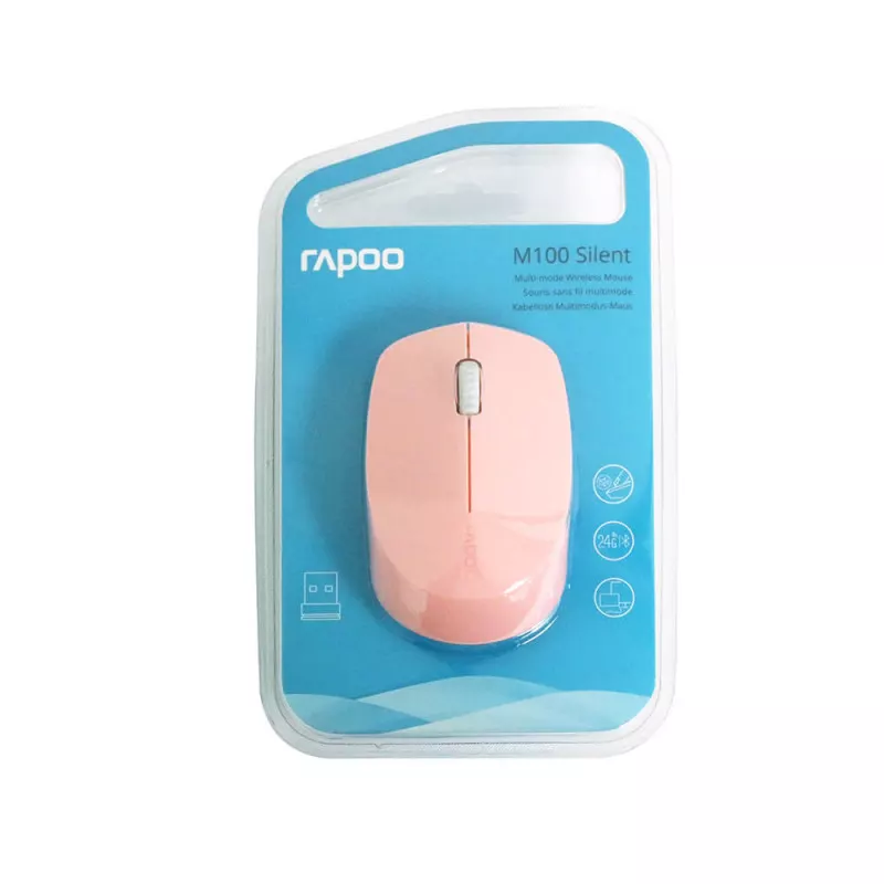 RAPOO Mouse M100 Silent Wireless Multi-Mode Pink