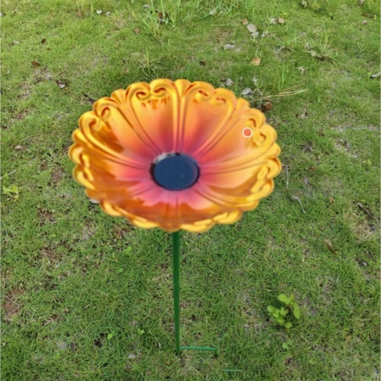 INF Metall blomster-fuglemater og fuglebad stake - 2-pakning, jern,