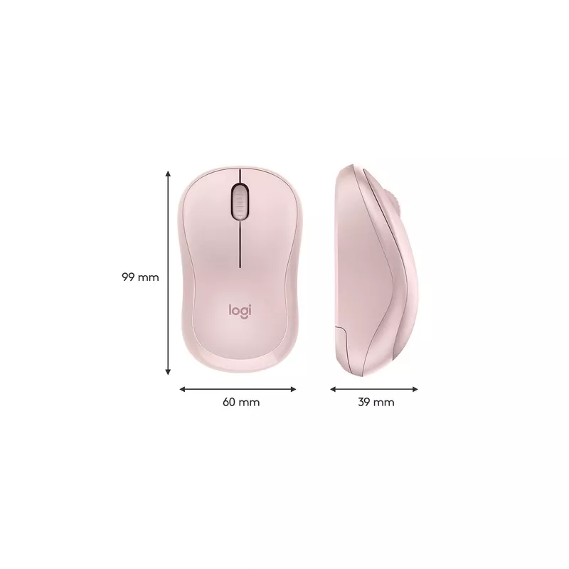 INF Logitech M220, Ambidekstriøs, Optisk, RF kabel-fri, 1000 DPI, Rosa