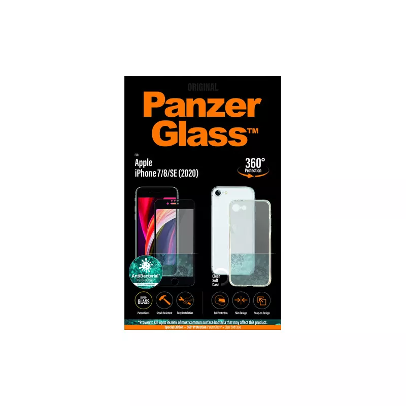 INF PanzerGlass iPhone SE (2020) / 8/7/6 CF m. PG-deksel